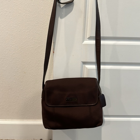 Coach | Bags | Coach 621 Neoprene Brown Leather Strap Crossbody Bag ...